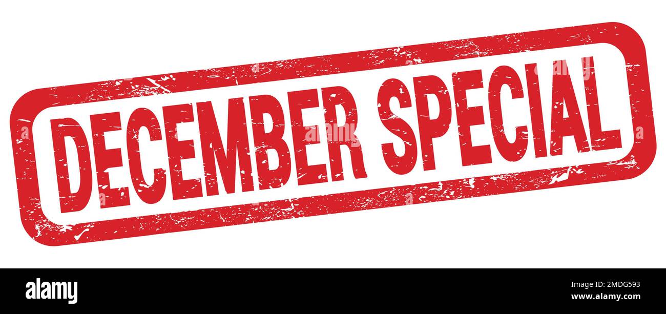 DECEMBER SPECIAL text written on red rectangle stamp sign Stock Photo ...