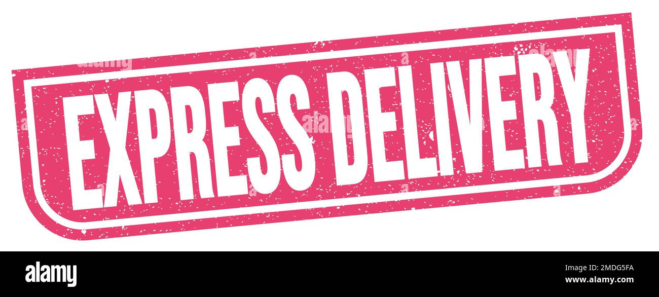 EXPRESS DELIVERY text written on pink grungy stamp sign Stock Photo - Alamy