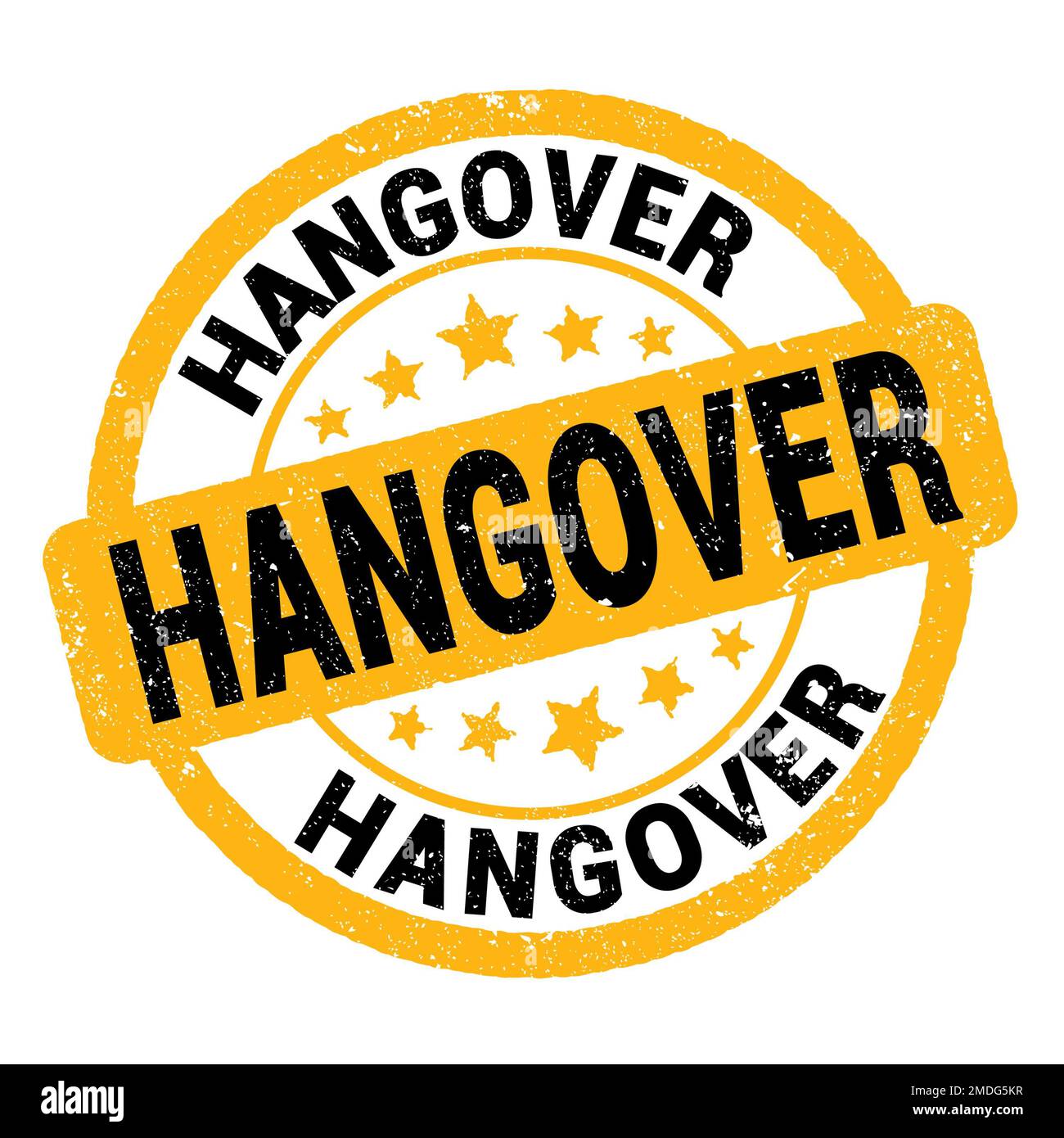 HANGOVER text written on yellow-black grungy stamp sign Stock Photo - Alamy