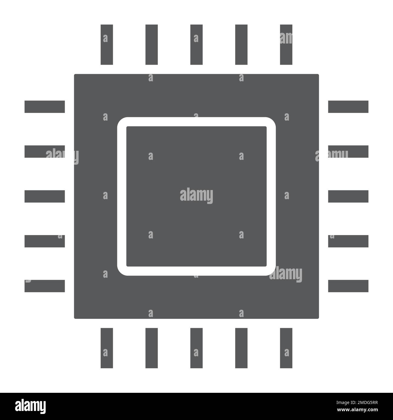 Microchip, core glyph icon, electronic and digital, cpu sign, vector ...
