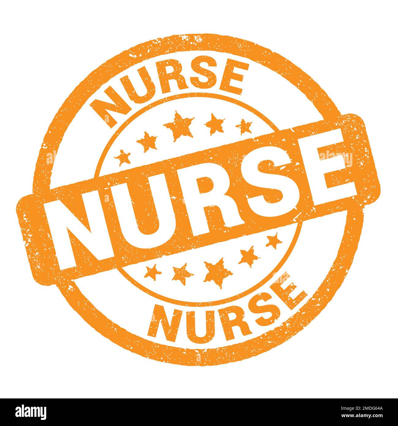 NURSE text written on orange grungy stamp sign Stock Photo - Alamy