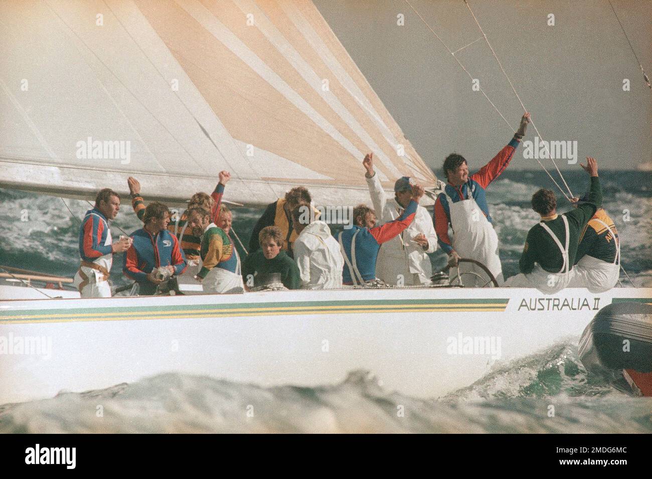 Australian 12-meter yacht skipper John Bertrand, right, and Australian ...