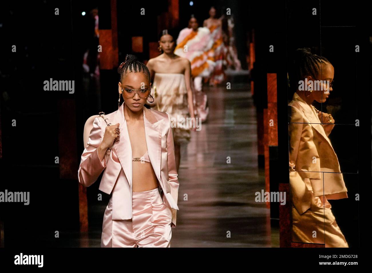 Models wear creations for the Fendi Spring Summer 2022 collection ...