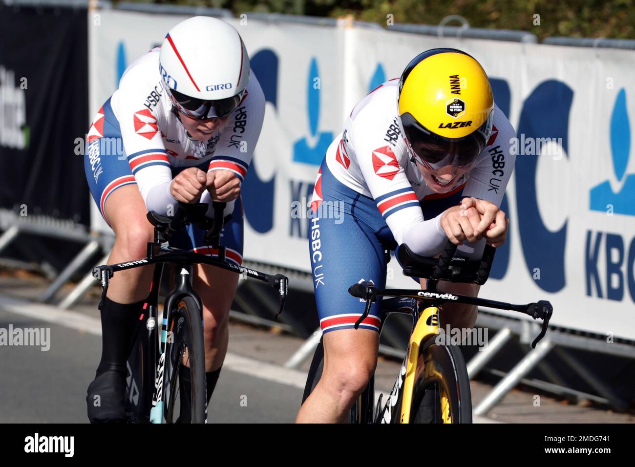 Great Britains' Anna Henderson, right, and Alice Barnes compete during ...