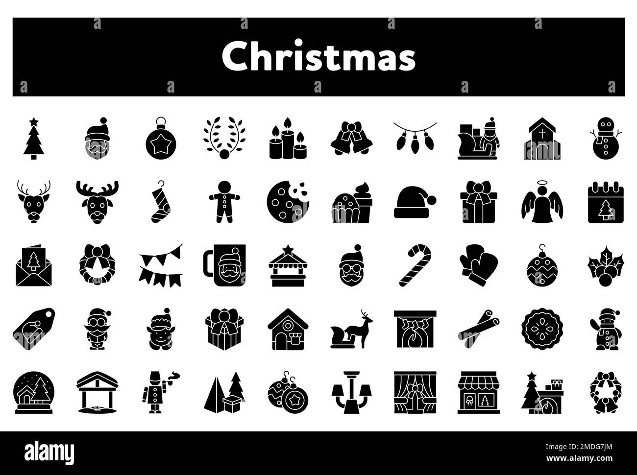 A vector illustration pack of "Christmas" related icons isolated on the ...