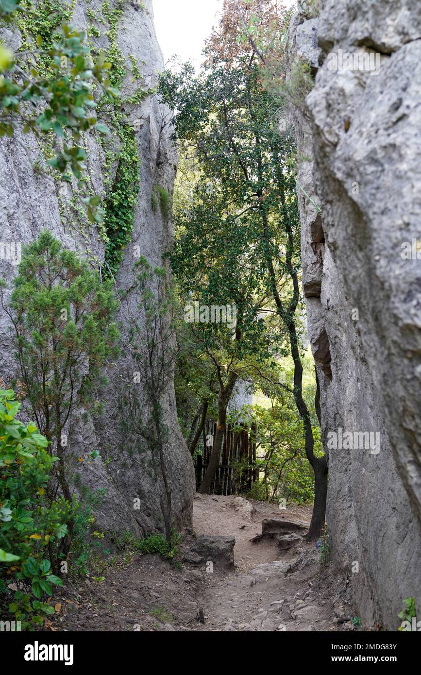 path passage between the stones and rock of the rocks of the Cirque de ...