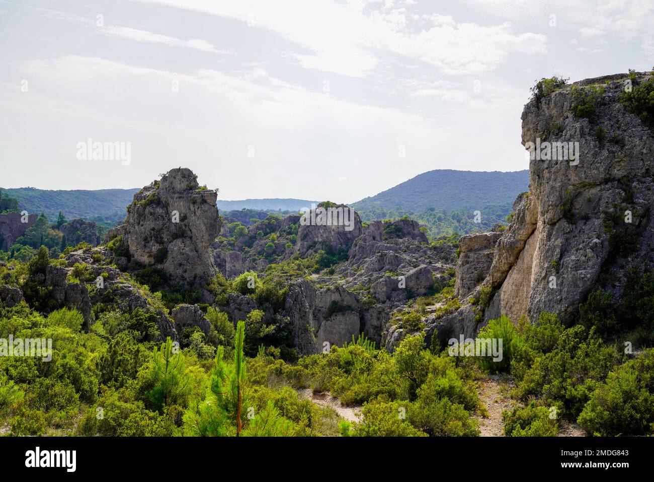 dolomites of Moureze in the Herault region rock peaks of different ...