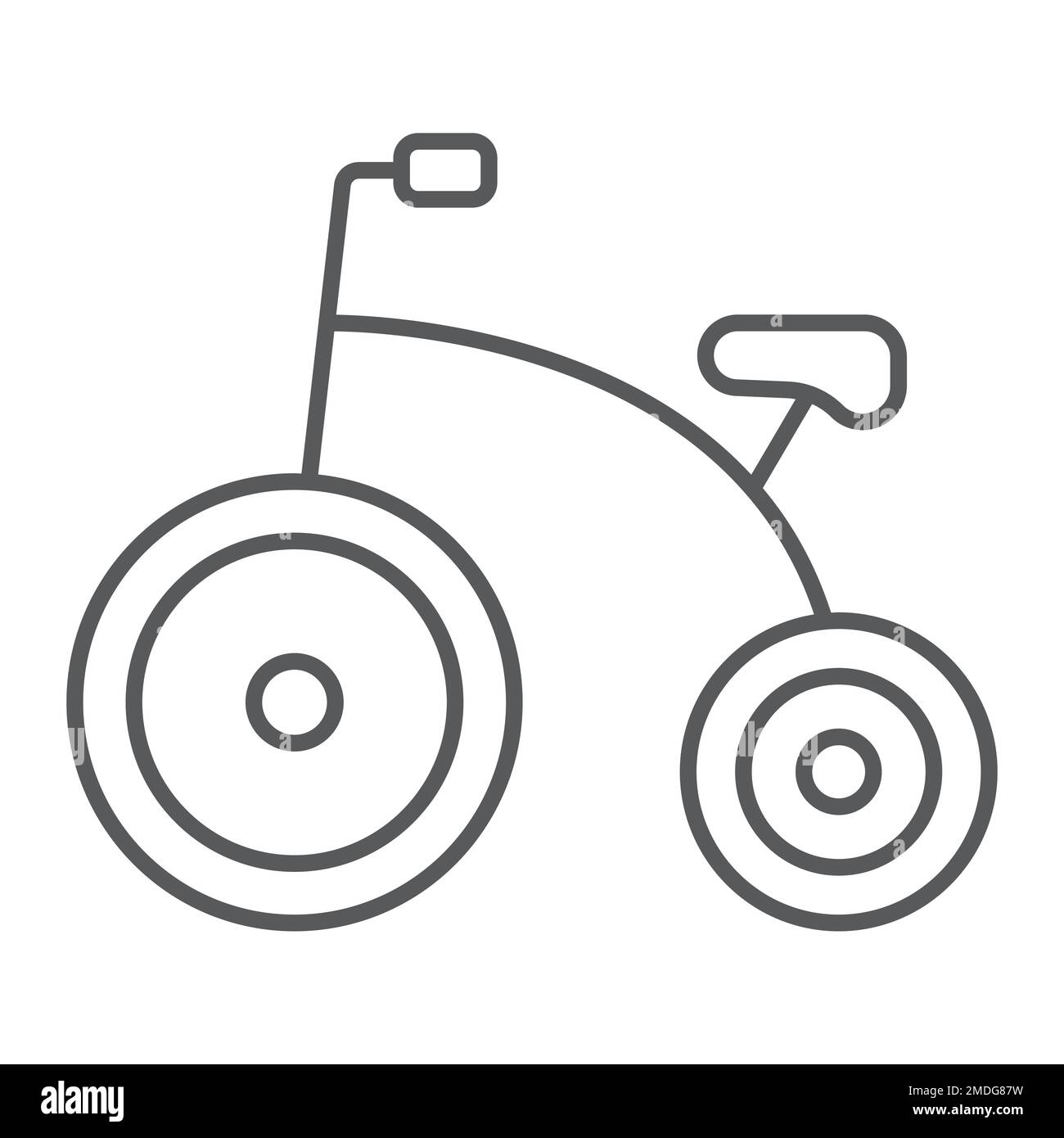 Tricycle thin line icon, bicycle and child, bike sign, vector graphics ...