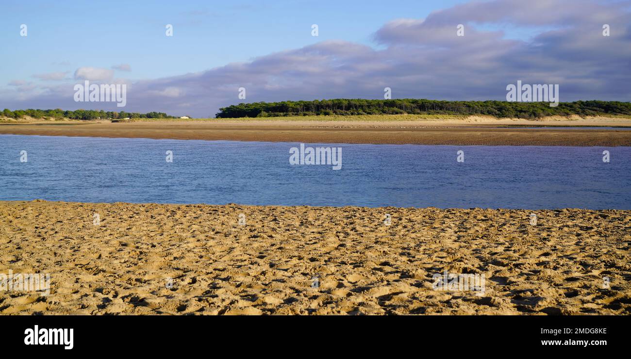 Sandy vendee france coastline coast beach sandy beach blue sky hi-res ...