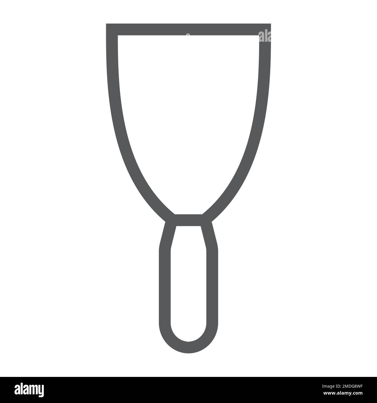 Putty knife line icon, tool and scraper, spatula sign, vector graphics ...