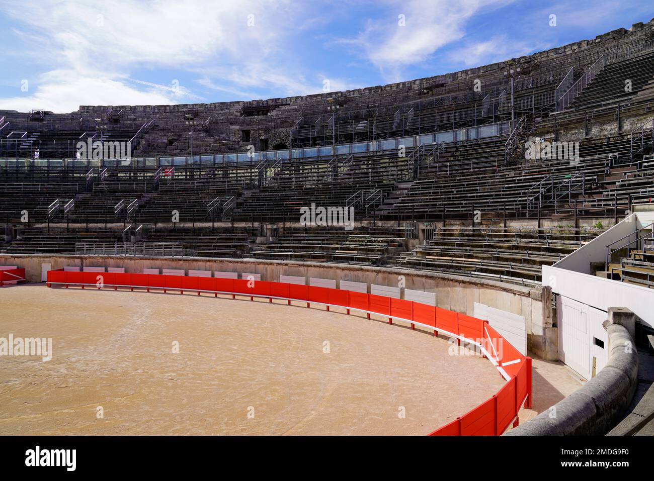 Roman arena in french city Nimes Languedoc south east France Stock ...