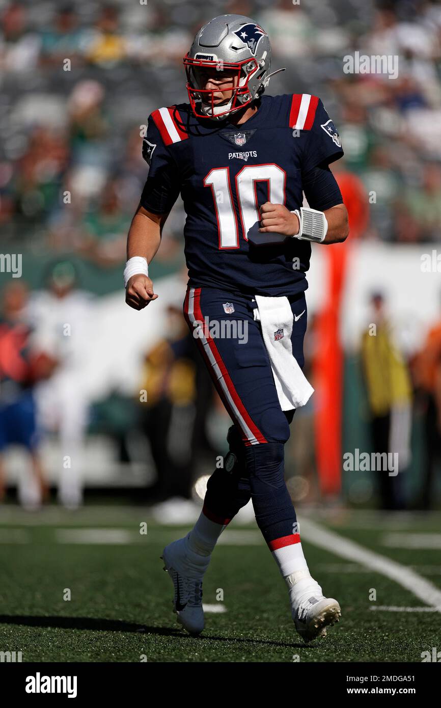 New England Patriots quarterback Mac Jones (10) in action against the ...