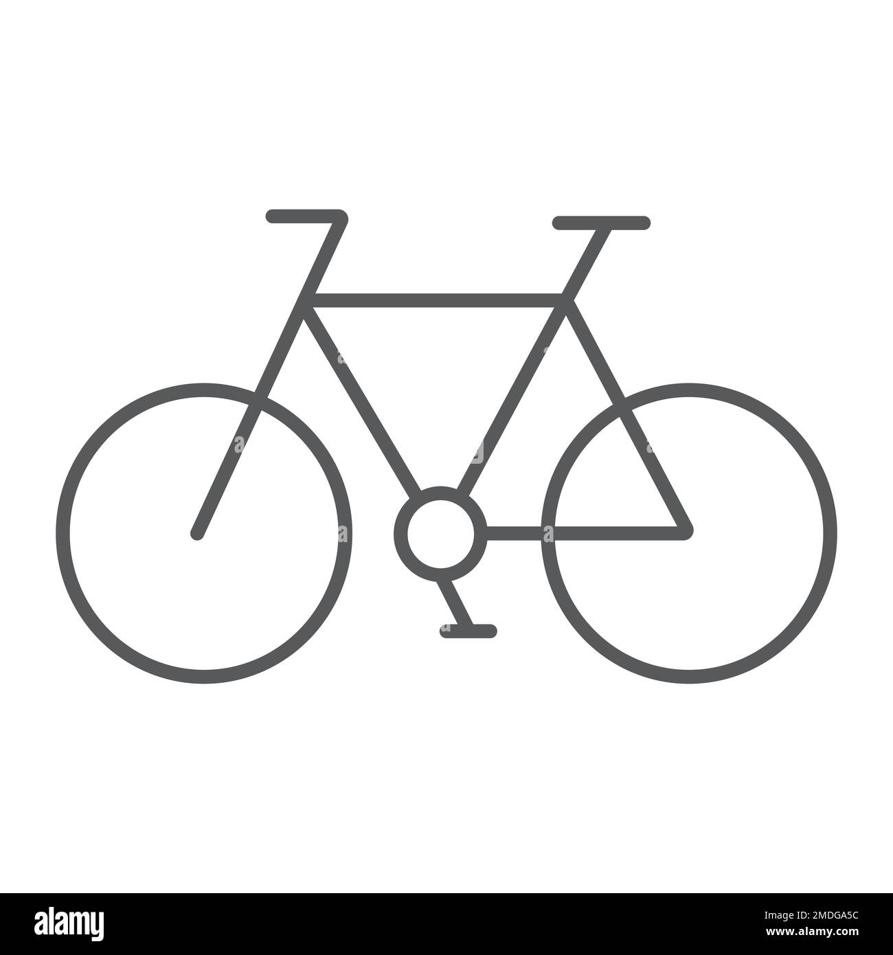Bicycle thin line icon, cycle and sport, bike sign, vector graphics, a ...