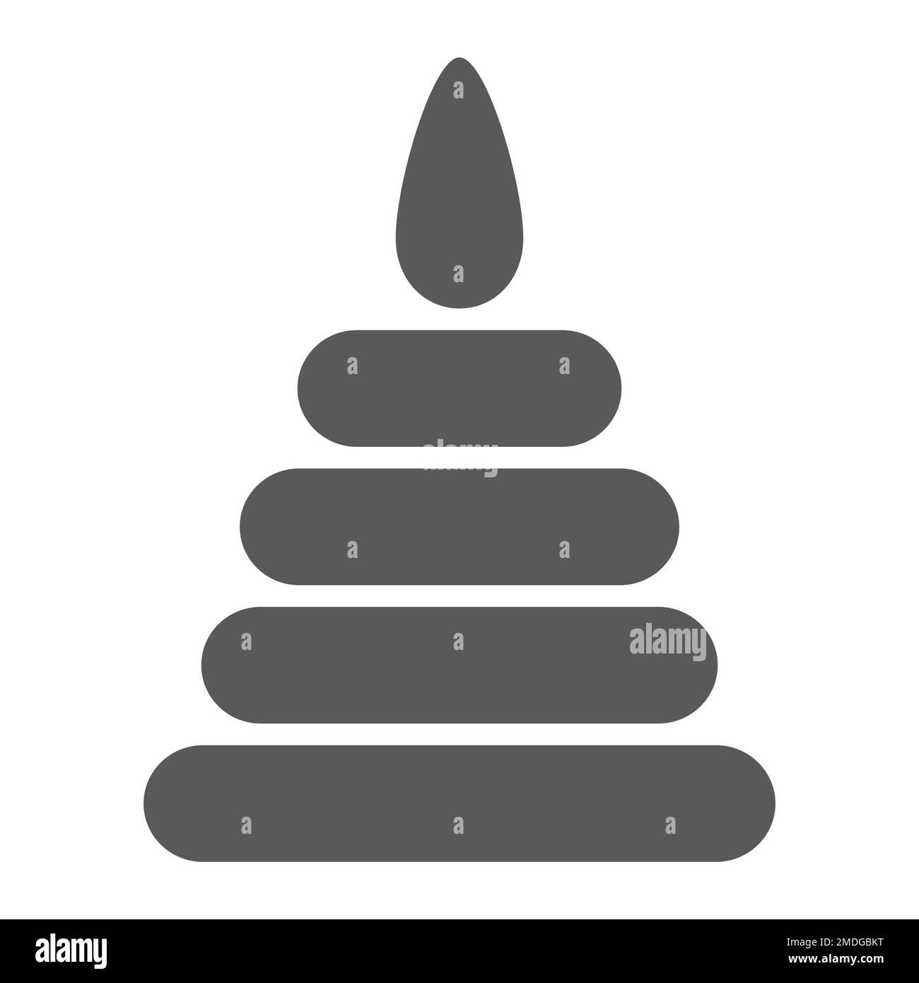 Toy pyramid glyph icon, child and play, tower sign, vector graphics, a ...