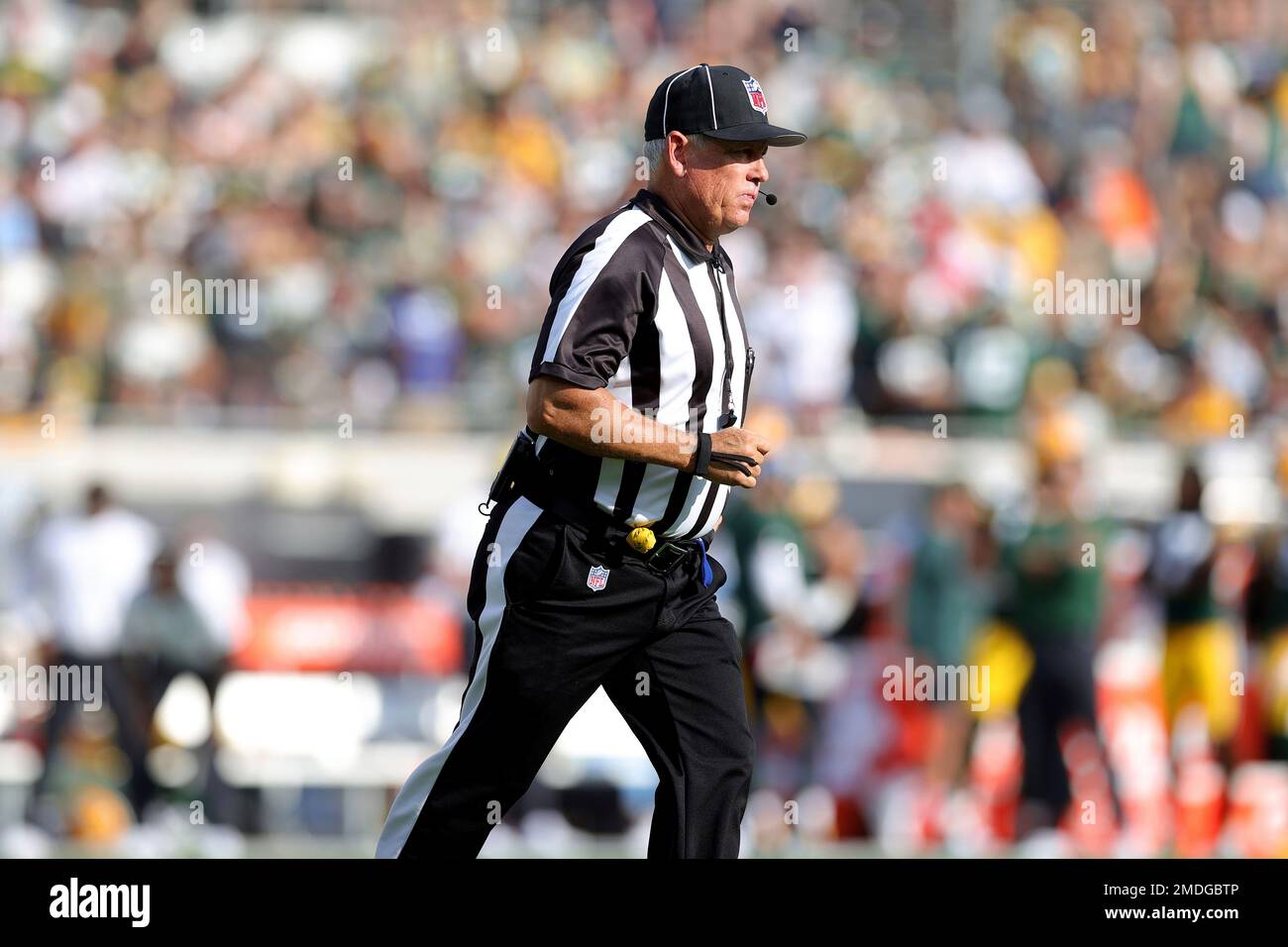 Line judge Jeff Seeman (45) during an NFL football game between the New ...