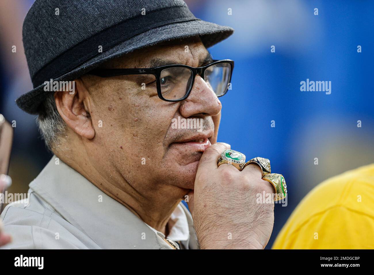 A fan dressed like former Green Bay Packers head coach Vince Lombardi ...