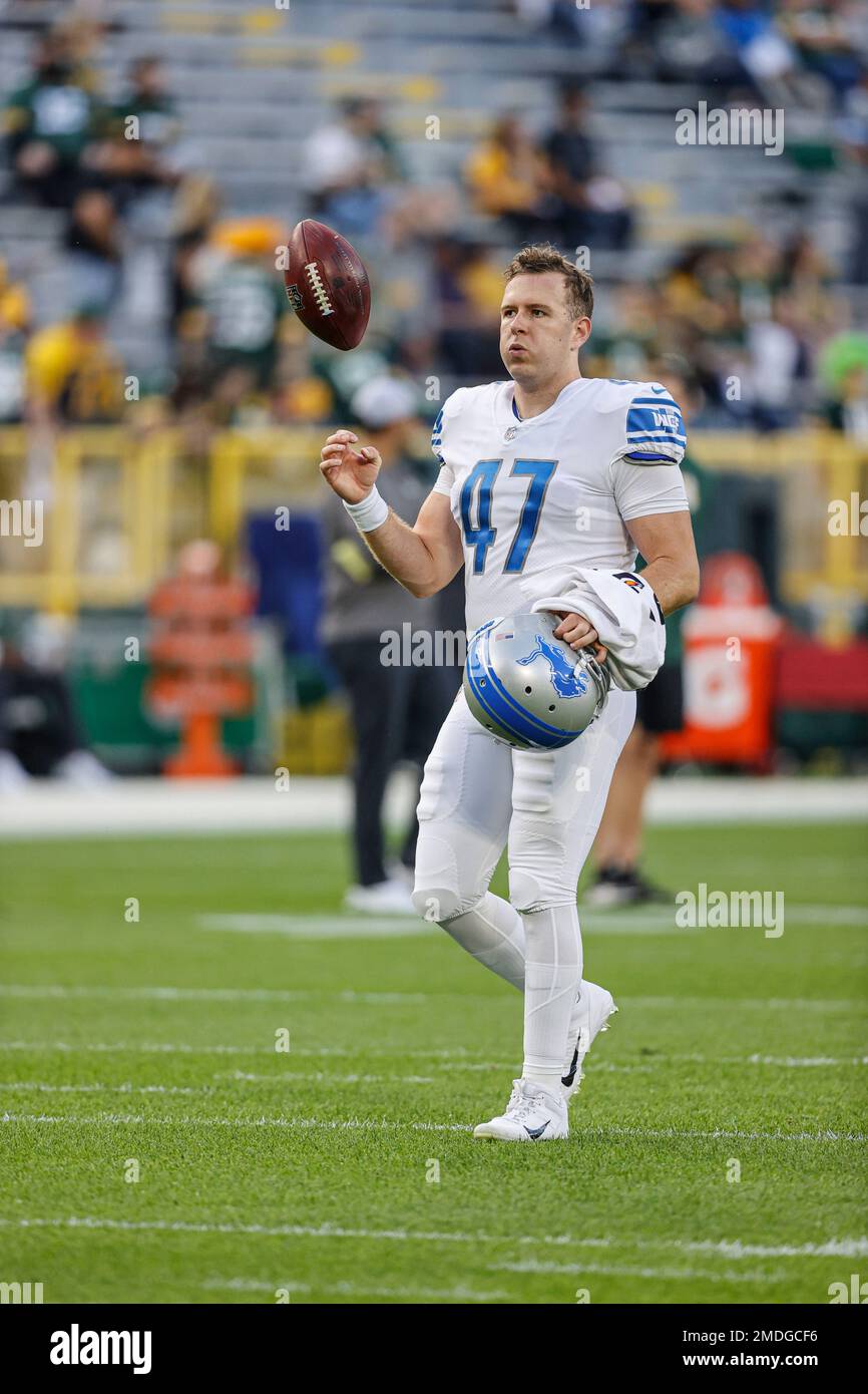 Detroit Lions long snapper Scott Daly (47) during pre-game before an ...