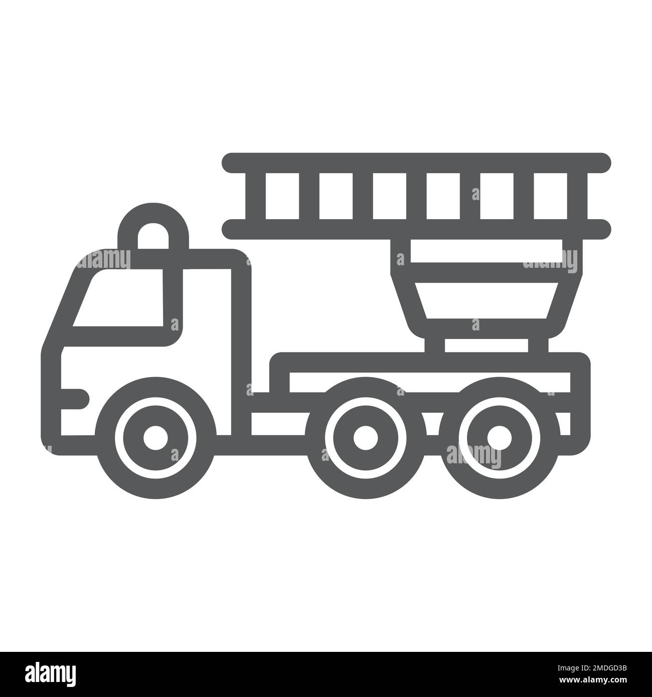 Fire engine line icon, emergency and fire, firetruck sign, vector ...