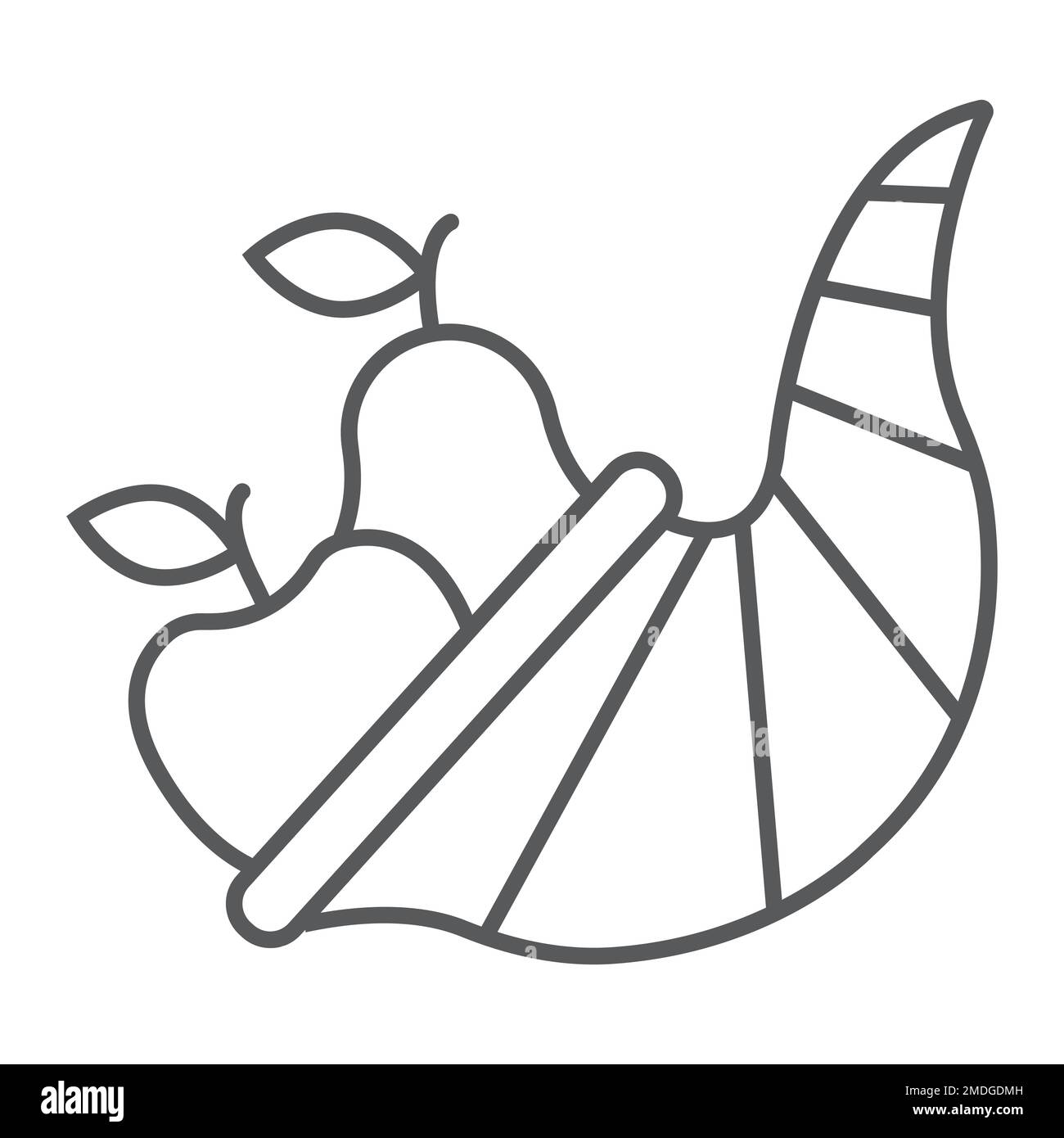 Cornucopia thin line icon, harvest and food, basket sign, vector ...