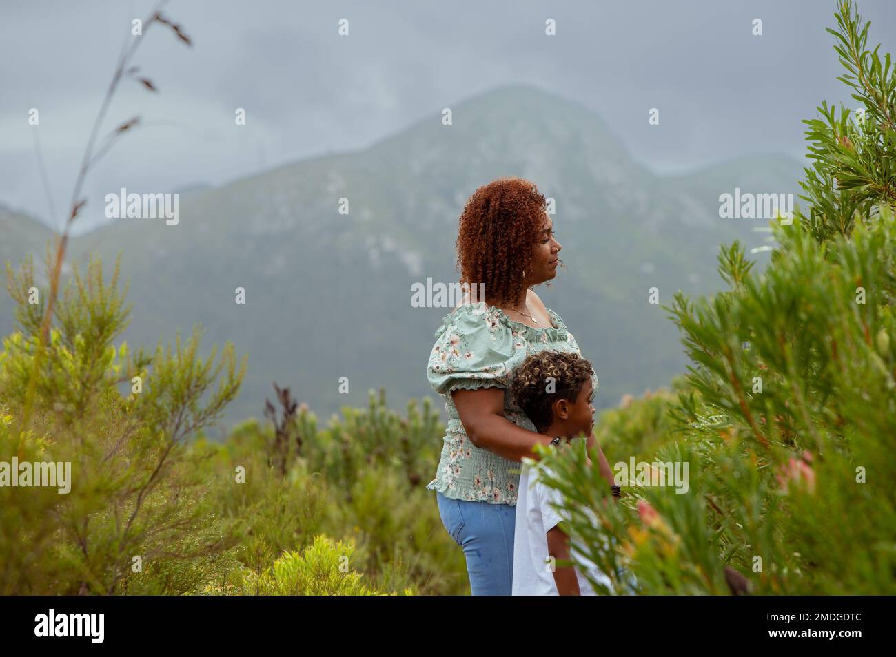 Two people seen in nature Stock Photo - Alamy