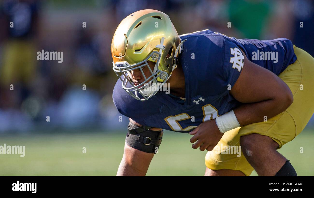 Notre Dame defensive lineman Jacob Lacey (54) during an NCAA football ...