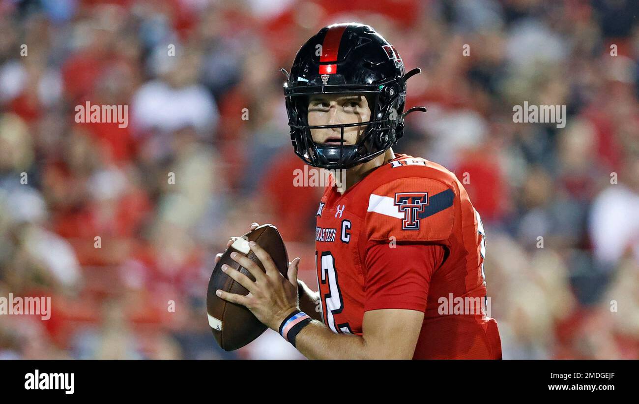 Texas Tech's Tyler Shough (12) during an NCAA college football game ...