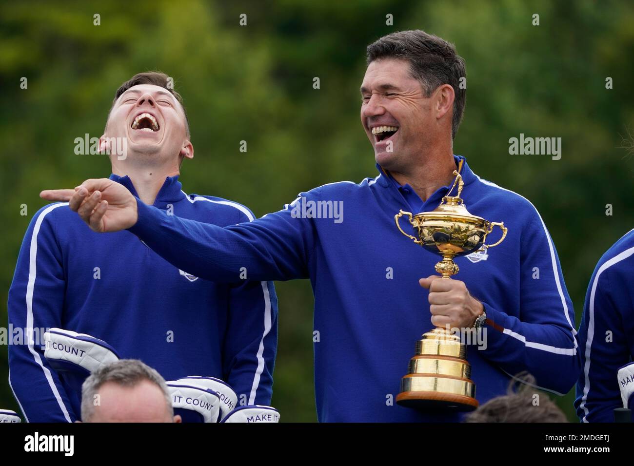 Team Europe captain Padraig Harrington and Team Europe's Matt ...