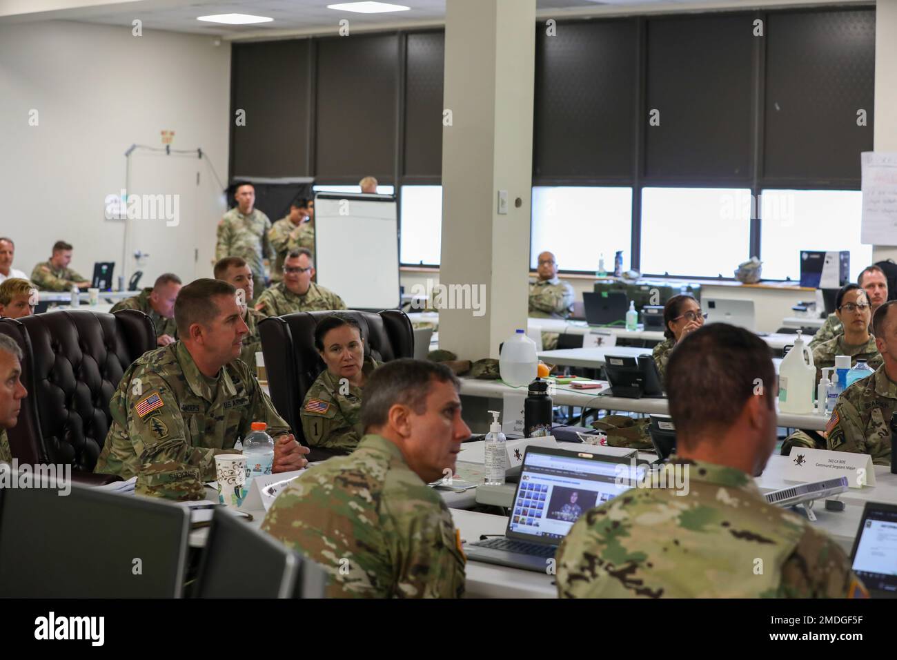U.S. Army Reserve leaders of the Joint Task Force exercise Operation Viking brief Brig. Gen ...
