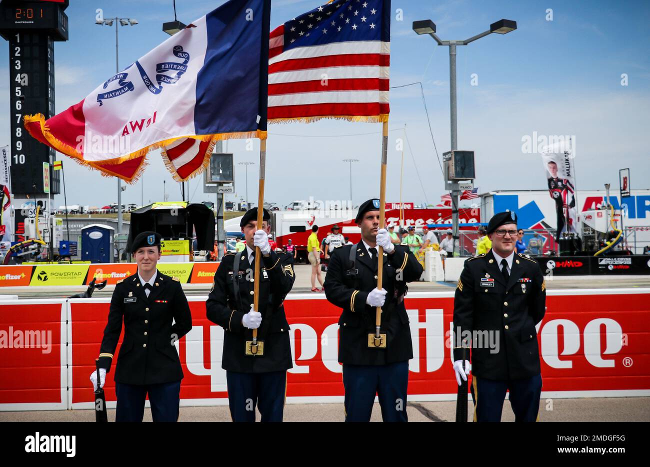 Iowa Army National Guard Soldiers provide color guard services at the ...
