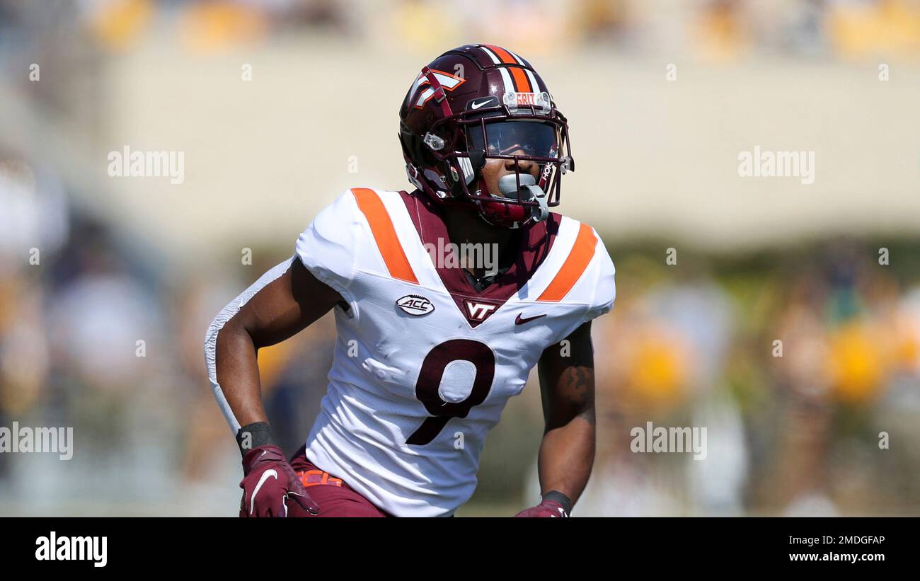 Virginia Tech's Tayvion Robinson #9 in action against West Virginia ...
