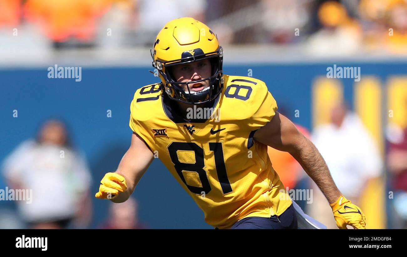 West Virginia's Treylan Davis #81 in action against Virginia Tech ...