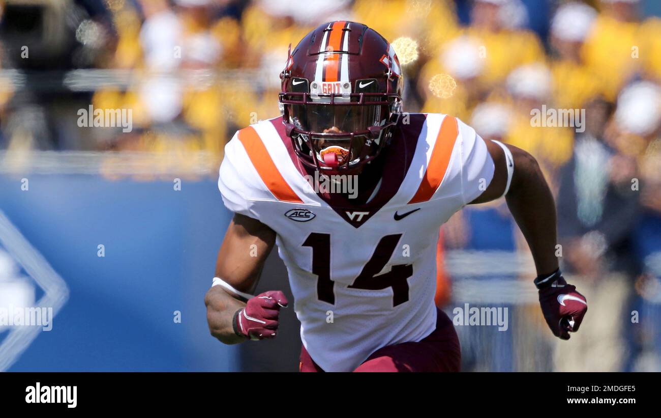 Virginia Tech's Jaden Payoute #14 in action against West Virginia ...