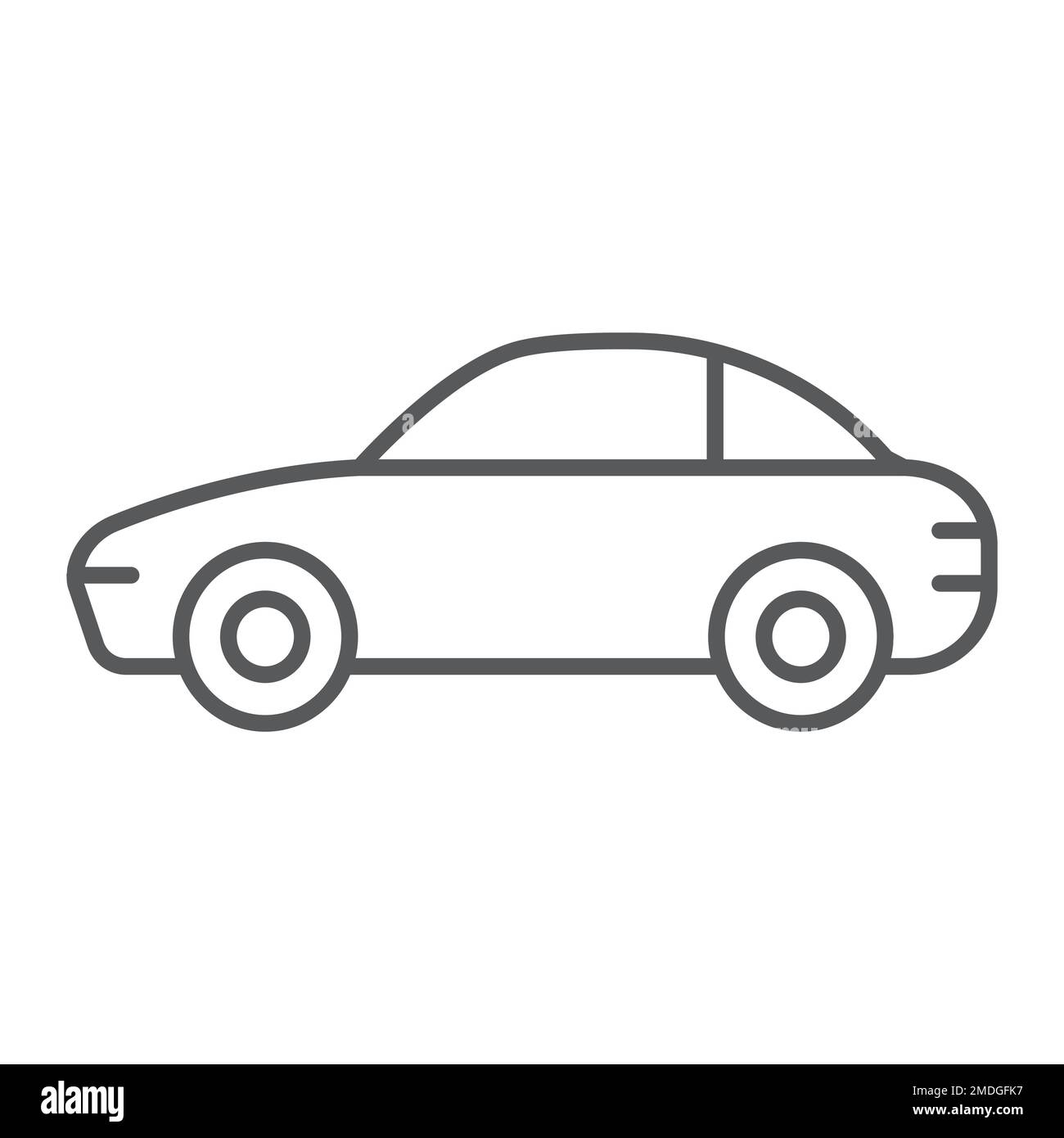Car thin line icon, traffic and vehicle, automobile sign, vector ...