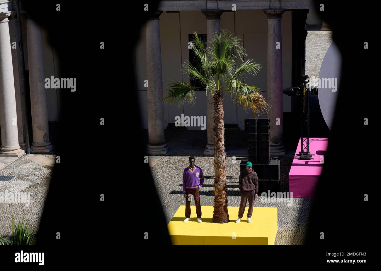 Models wear creations as part of the Benetton women's and men's Spring ...