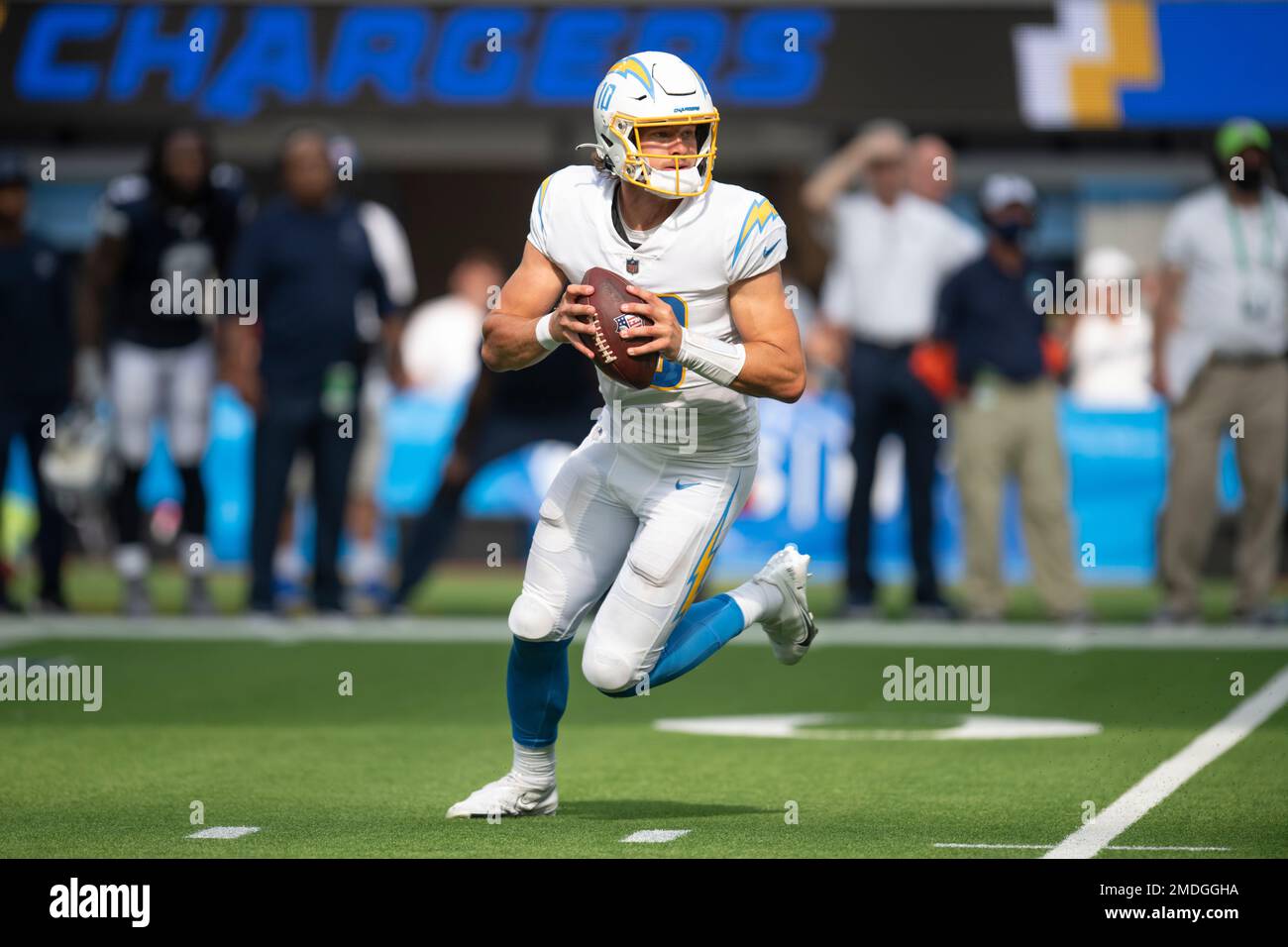 Los Angeles Chargers quarterback Justin Herbert (10) in action during ...