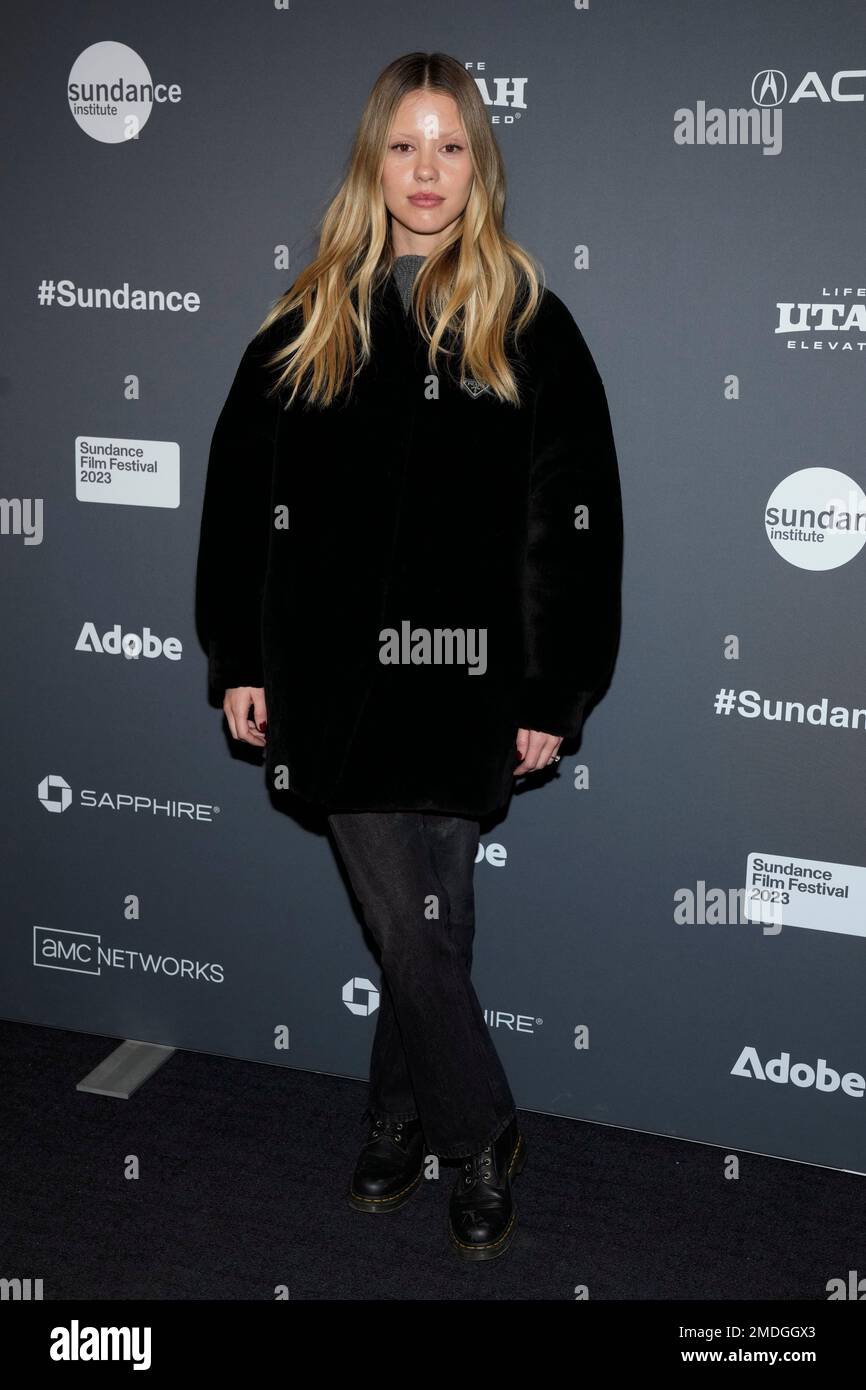 Mia Goth attends the premiere of "Infinity Pool" at The Ray Theater ...