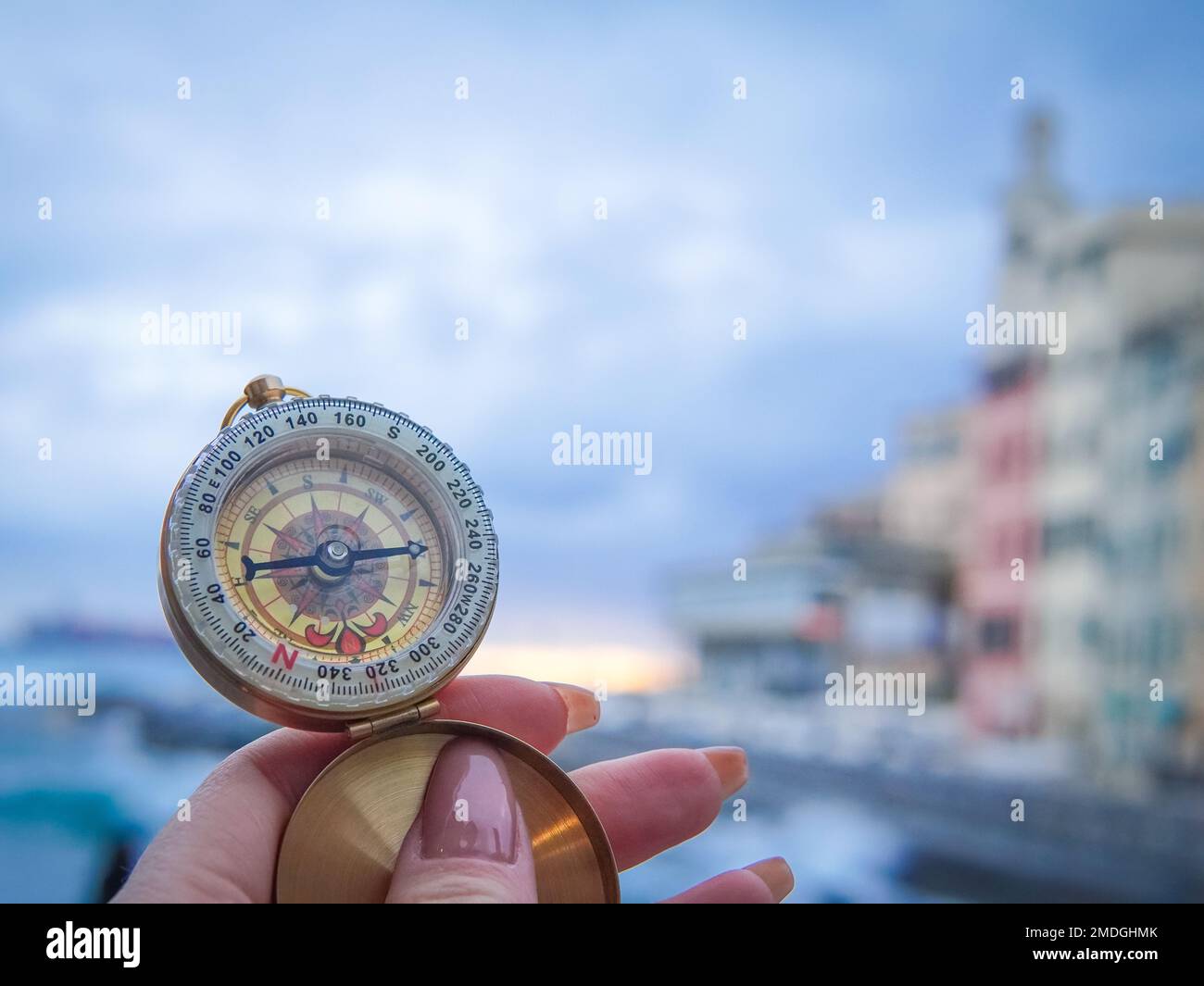 Close up golden compass hi-res stock photography and images - Alamy