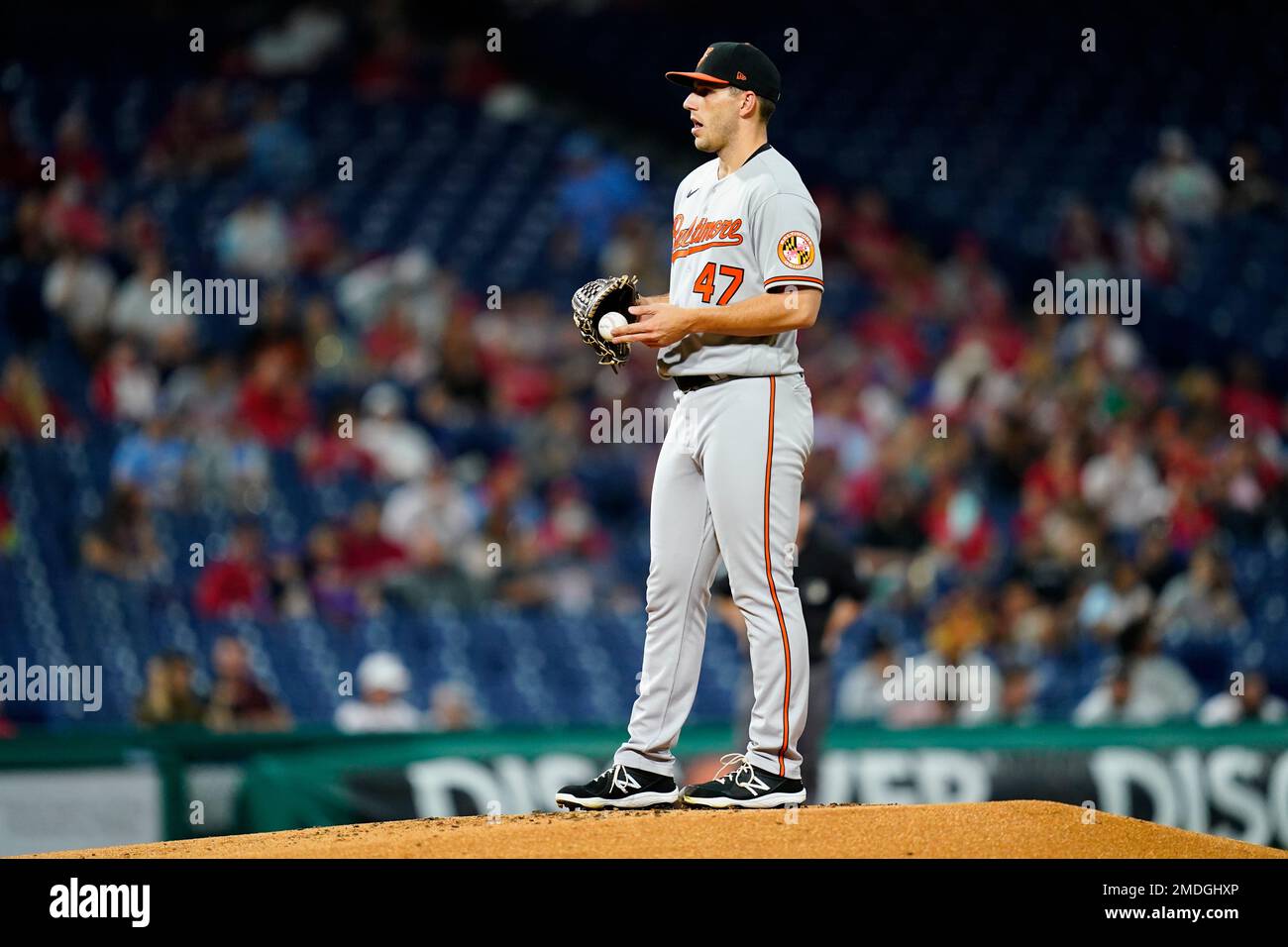 Baltimore Orioles' John Means plays during an interleague baseball game ...