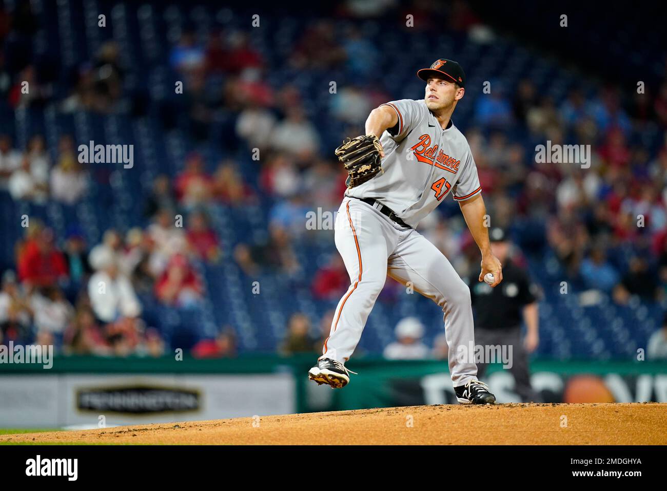 Baltimore Orioles' John Means plays during an interleague baseball game ...