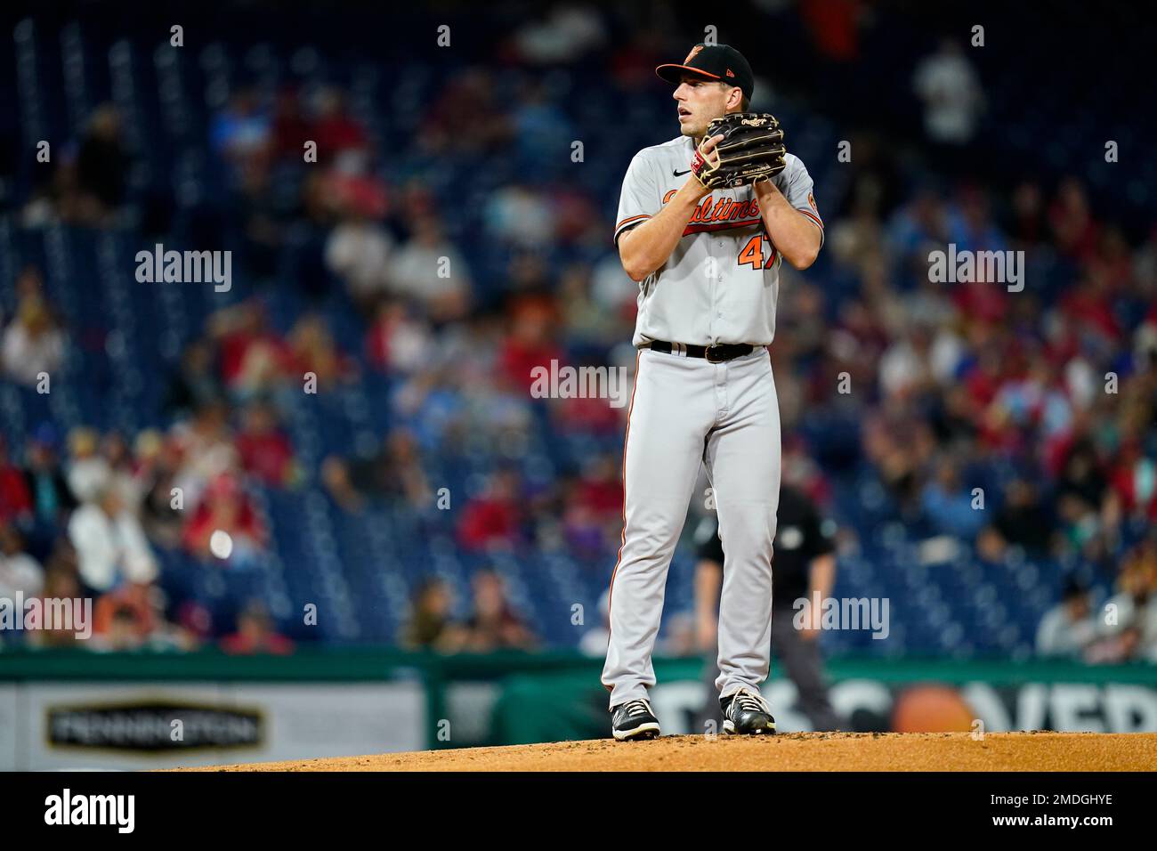 Baltimore Orioles' John Means plays during an interleague baseball game ...