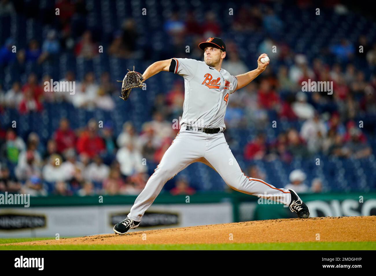 Baltimore Orioles' John Means plays during an interleague baseball game ...