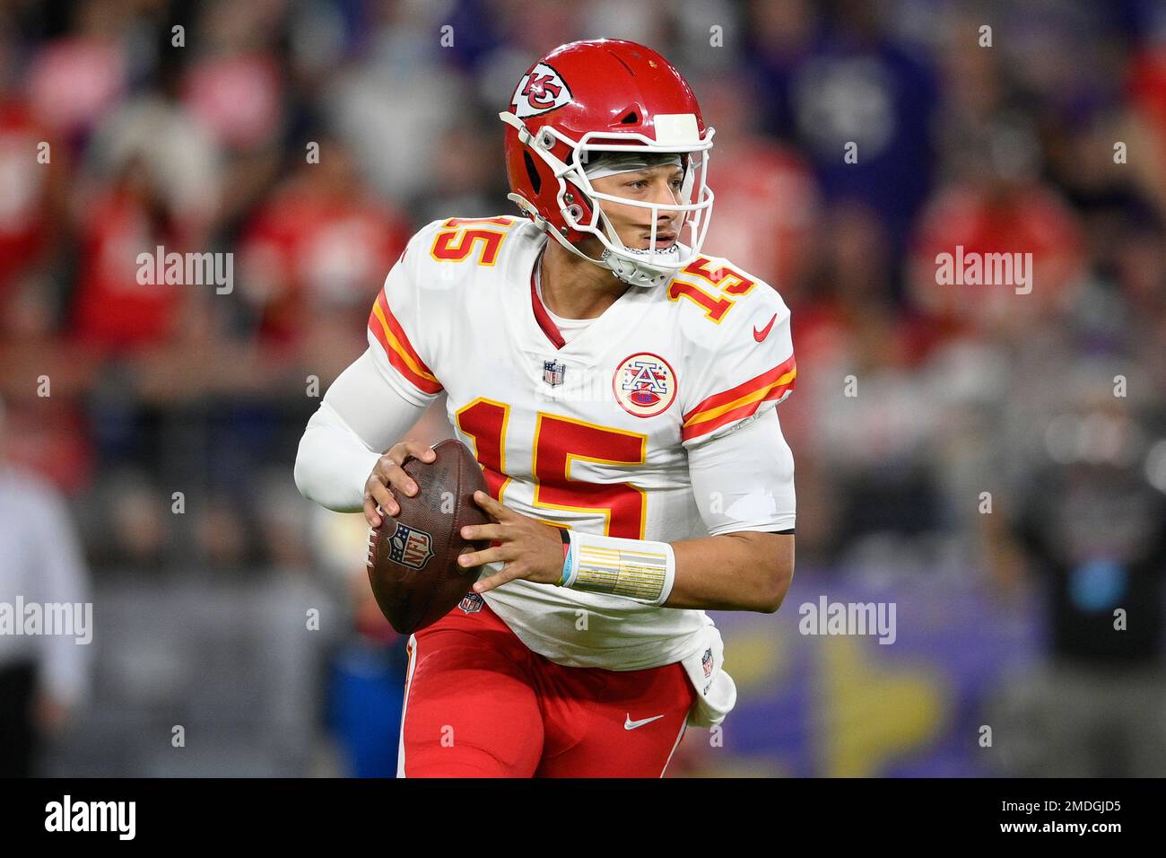 Kansas City Chiefs quarterback Patrick Mahomes in action in the first ...