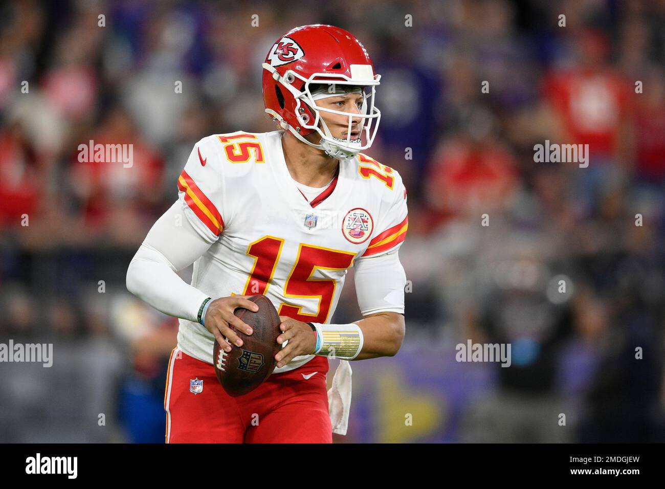 Kansas City Chiefs quarterback Patrick Mahomes in action in the first ...