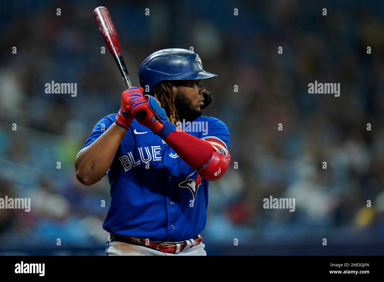 Toronto Blue Jays' Vladimir Guerrero Jr. bats against the Tampa Bay ...
