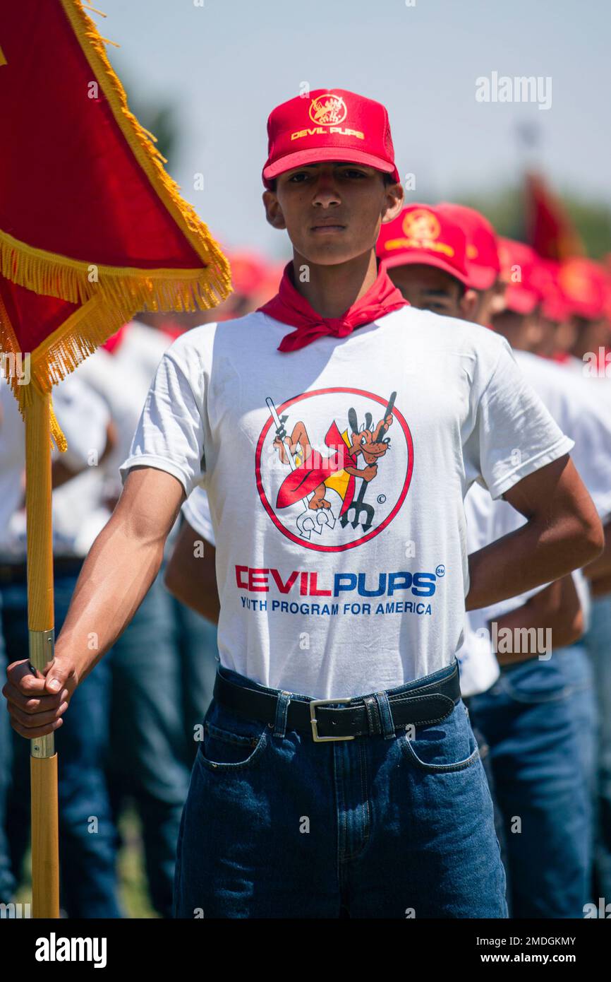 Isaac Alva, the guide for 4th platoon, stands at parade rest with the ...