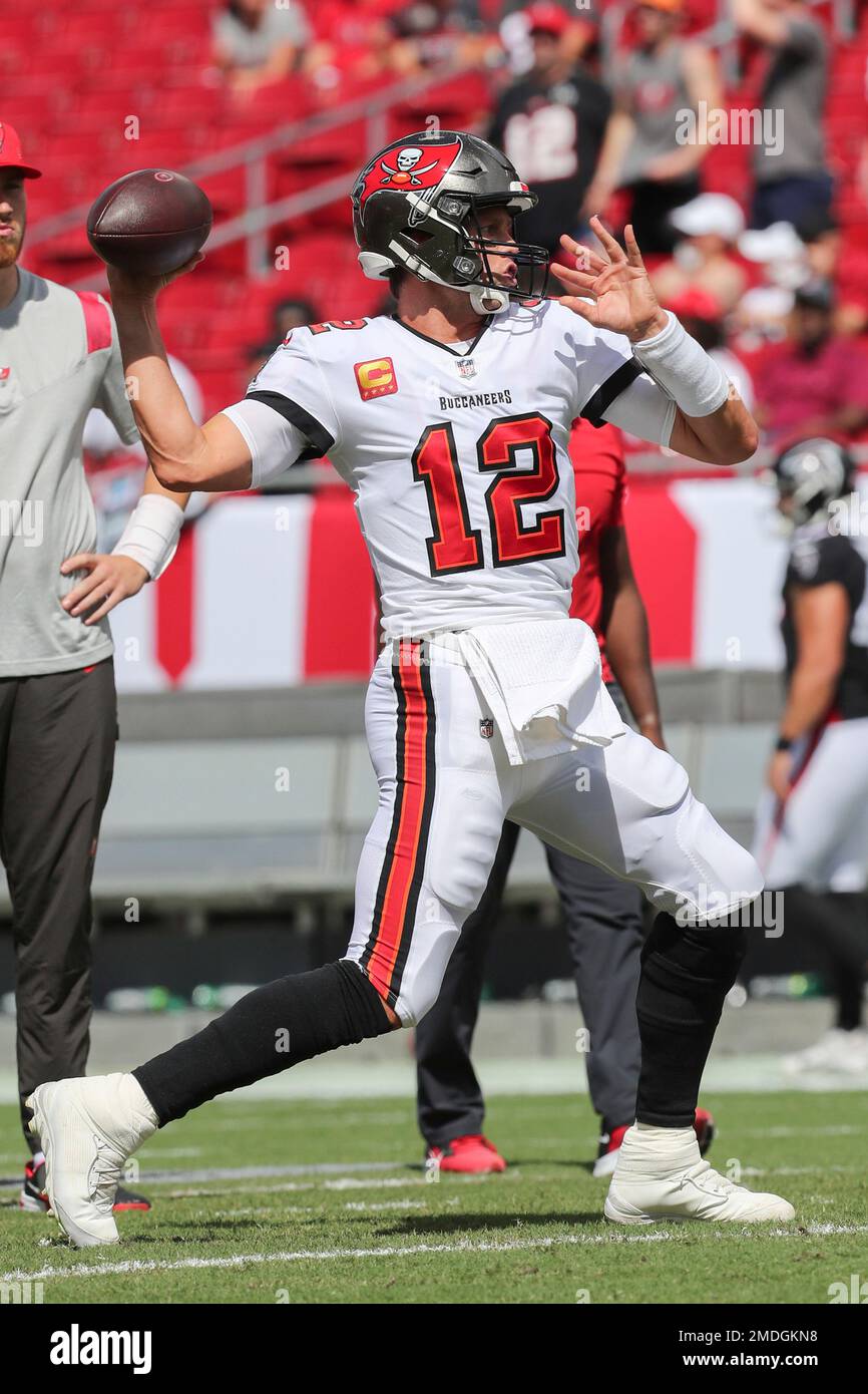 Tampa Bay Buccaneers quarterback Tom Brady (12) attempts a pass during ...