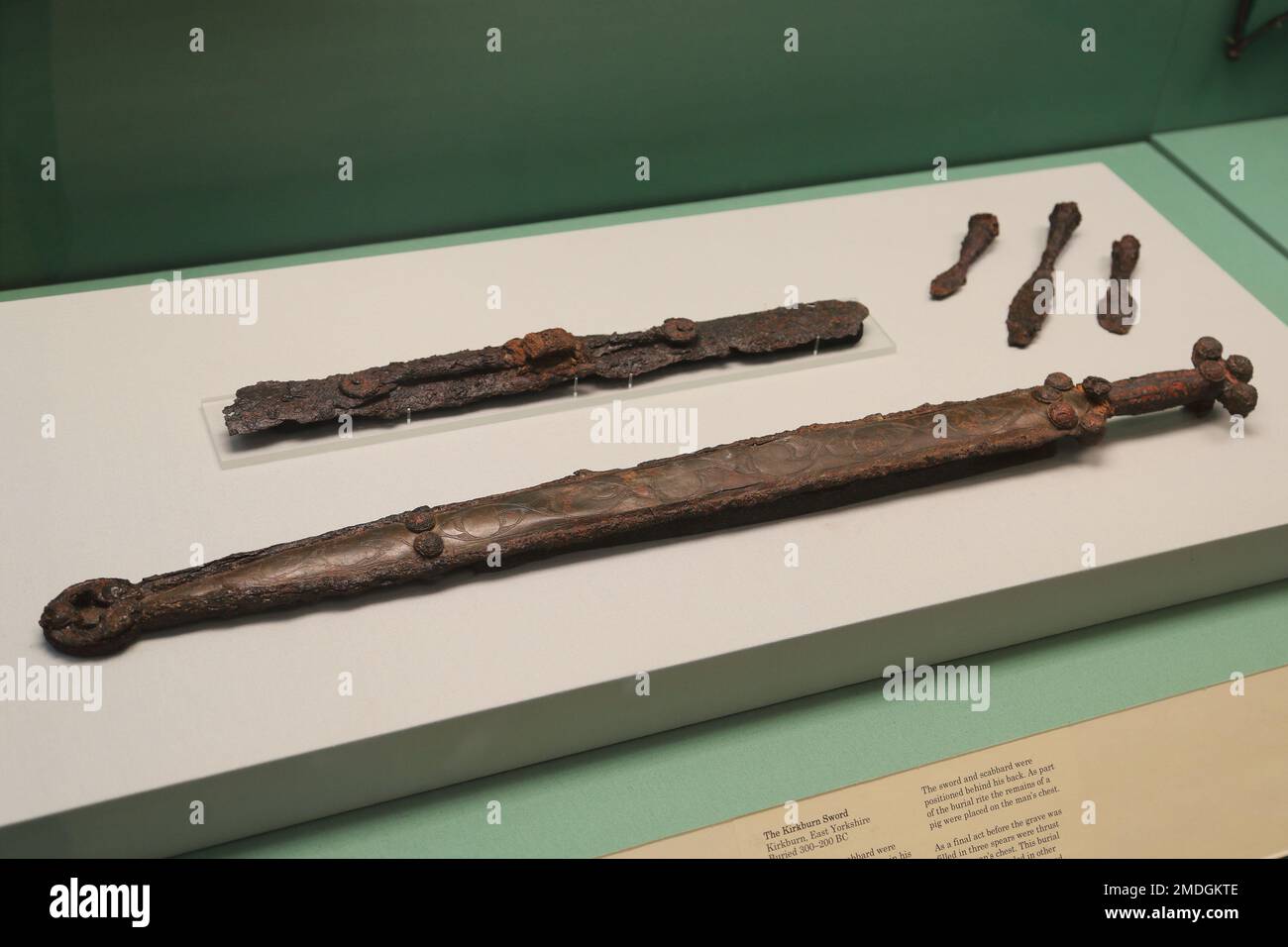 The Iron Age Kirkburn sword with scabbard at the British Museum, London ...