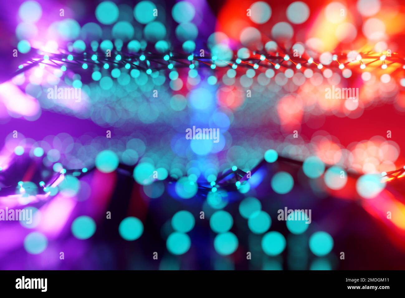 Abstract background with horizontal disruptions of colorful stripes ...