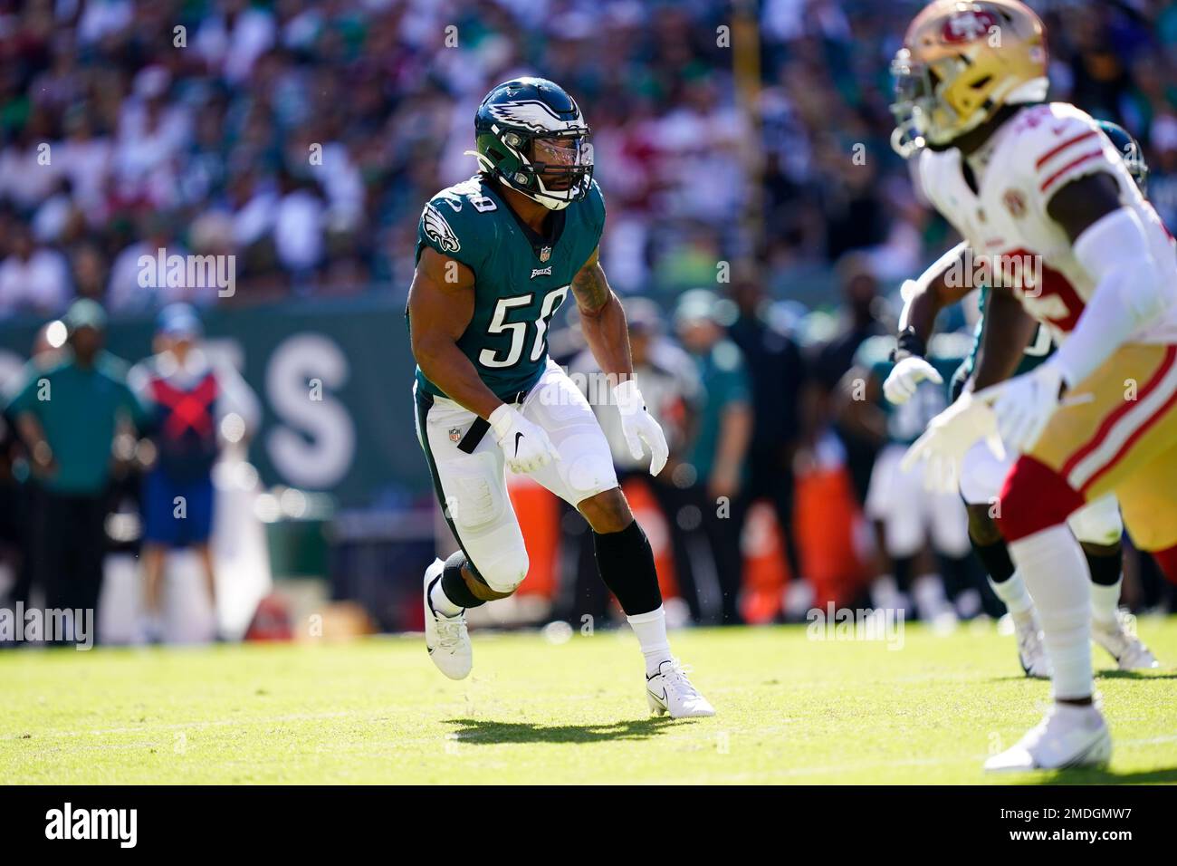 Philadelphia Eagles linebacker Eric Wilson in action during an NFL ...
