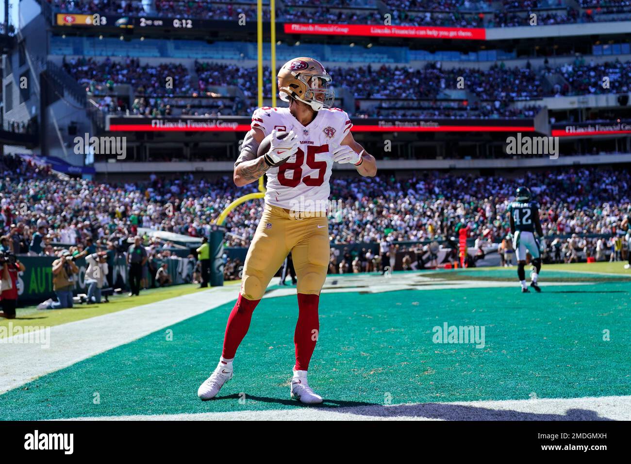 San Francisco 49ers tight end George Kittle in action during an NFL ...